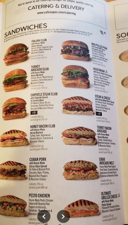 Café Zupas Restaurant Menu | Soups, Salads & Sandwiches in Las Vegas, NV